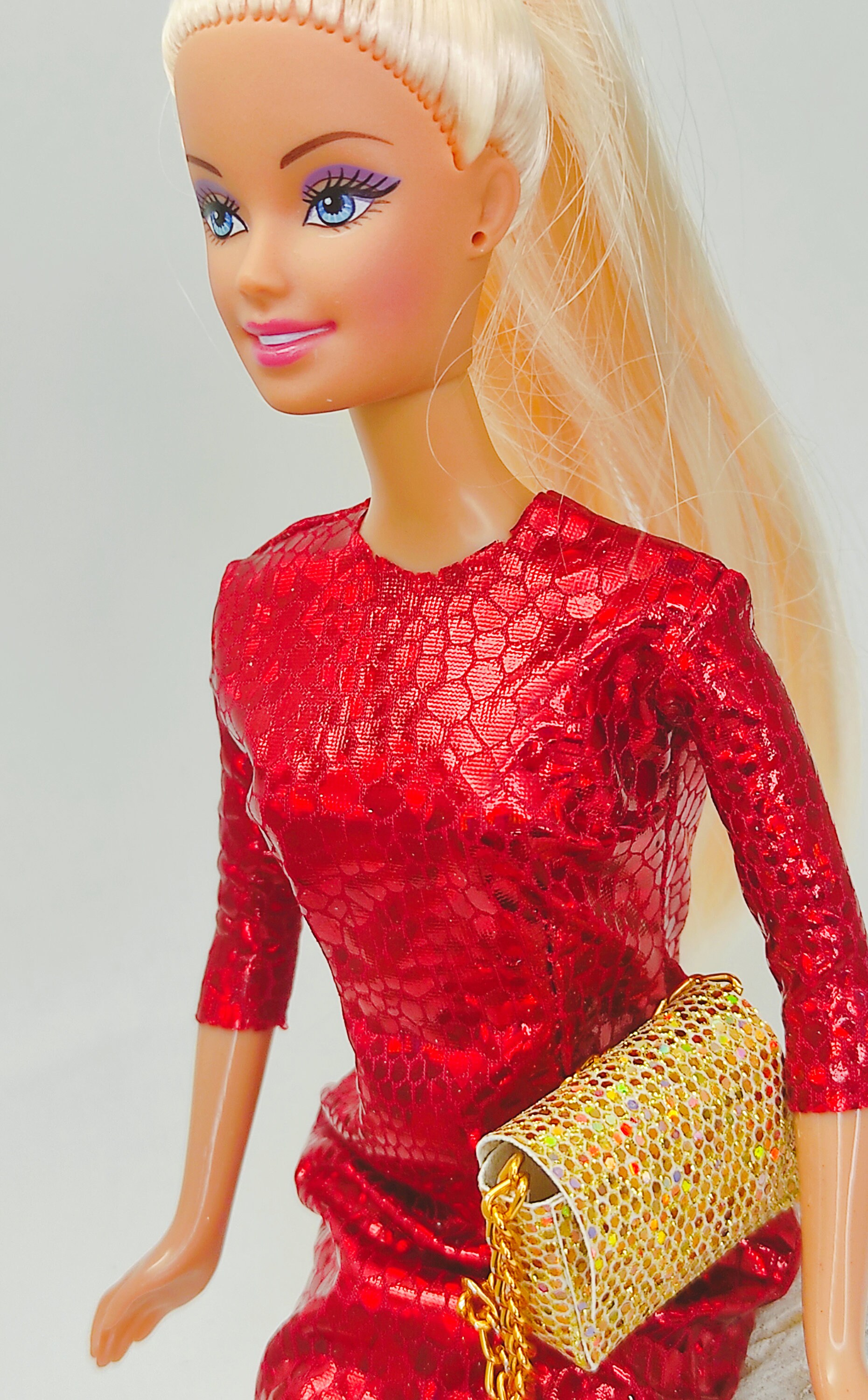 Miniature Fashionable Purse , Handbag for Doll barbie , Gold Miniature ...