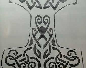 Thors Hammer Stencil - Etsy UK