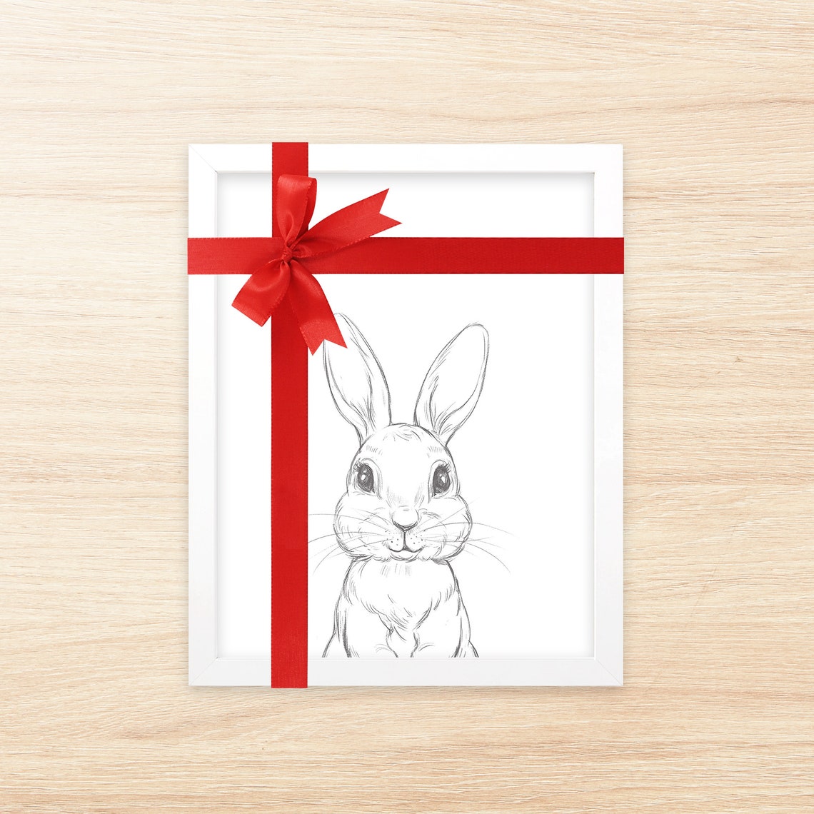 Original Bunny Rabbit Printable Drawing for Nursery Wall Art Decor, 2 B ...