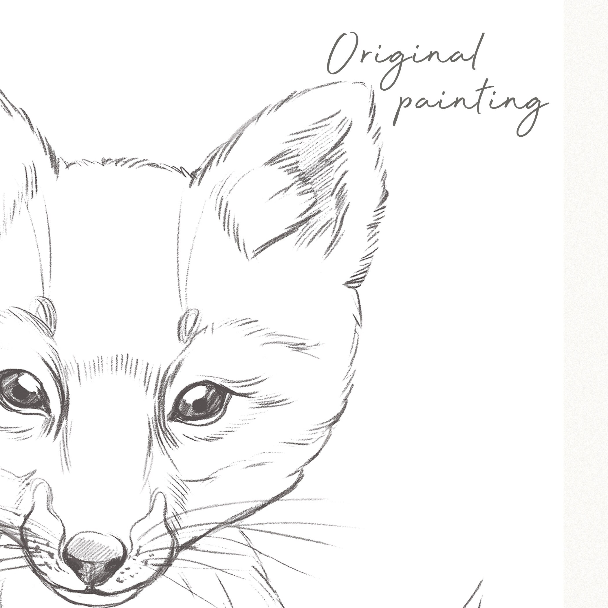 Original Baby Fuchs druckbare Umriss Zeichnung für - Etsy.de