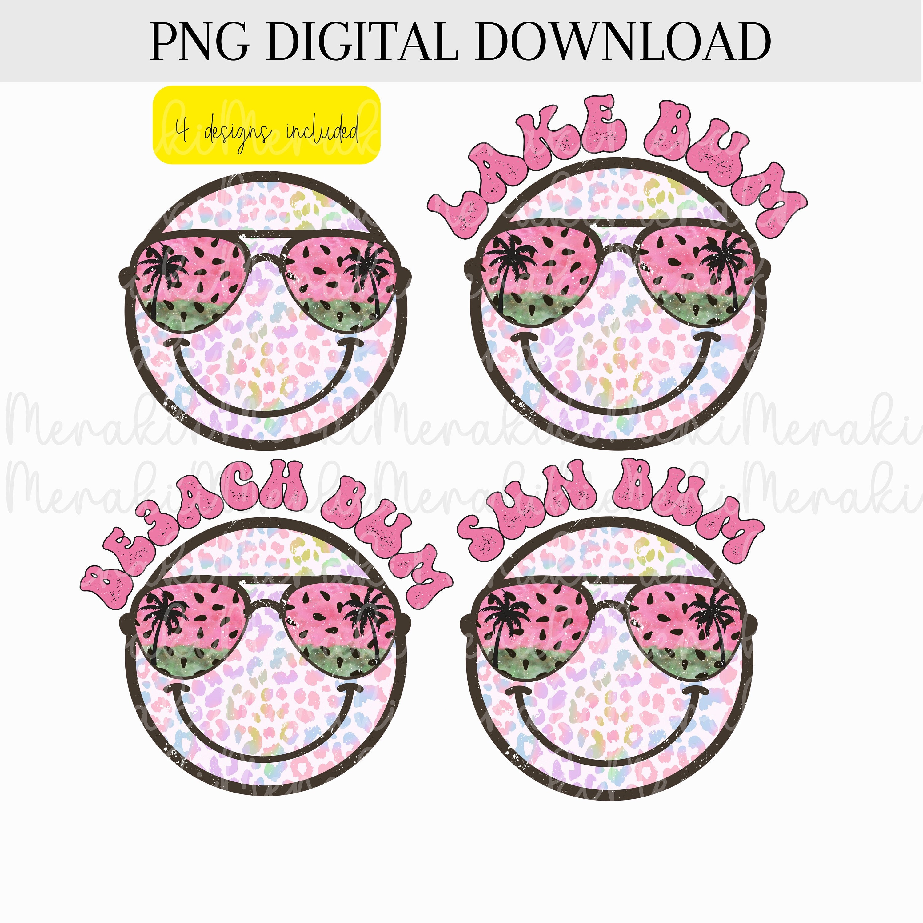 Distressed Summer Smiley Png, Lake Bum Png, Beach Bum Png, Sun Bum Png ...