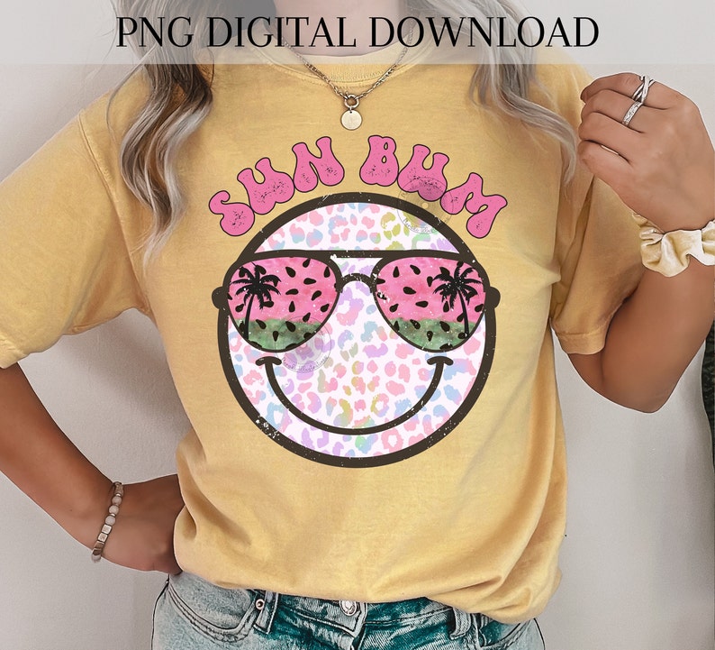 Distressed Summer Smiley Png, Lake Bum Png, Beach Bum Png, Sun Bum Png ...