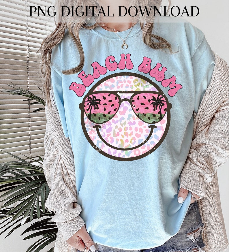 Distressed Summer Smiley Png, Lake Bum Png, Beach Bum Png, Sun Bum Png ...
