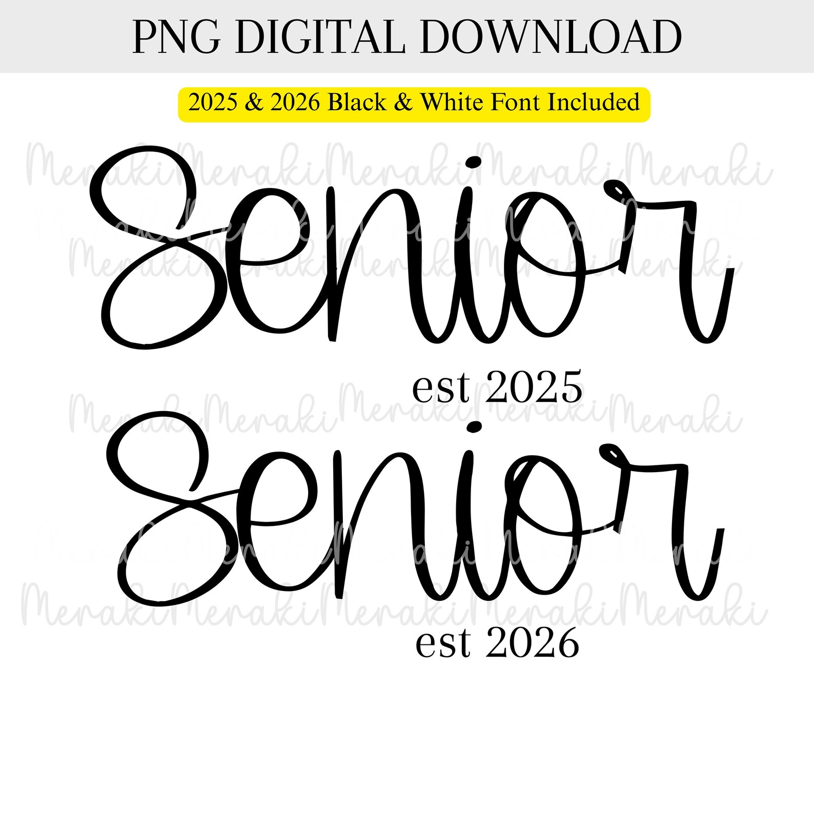 Senior Est 2025 & 2026 PNG, Senior Est 2026 Png, Graduation Gift, Grad ...