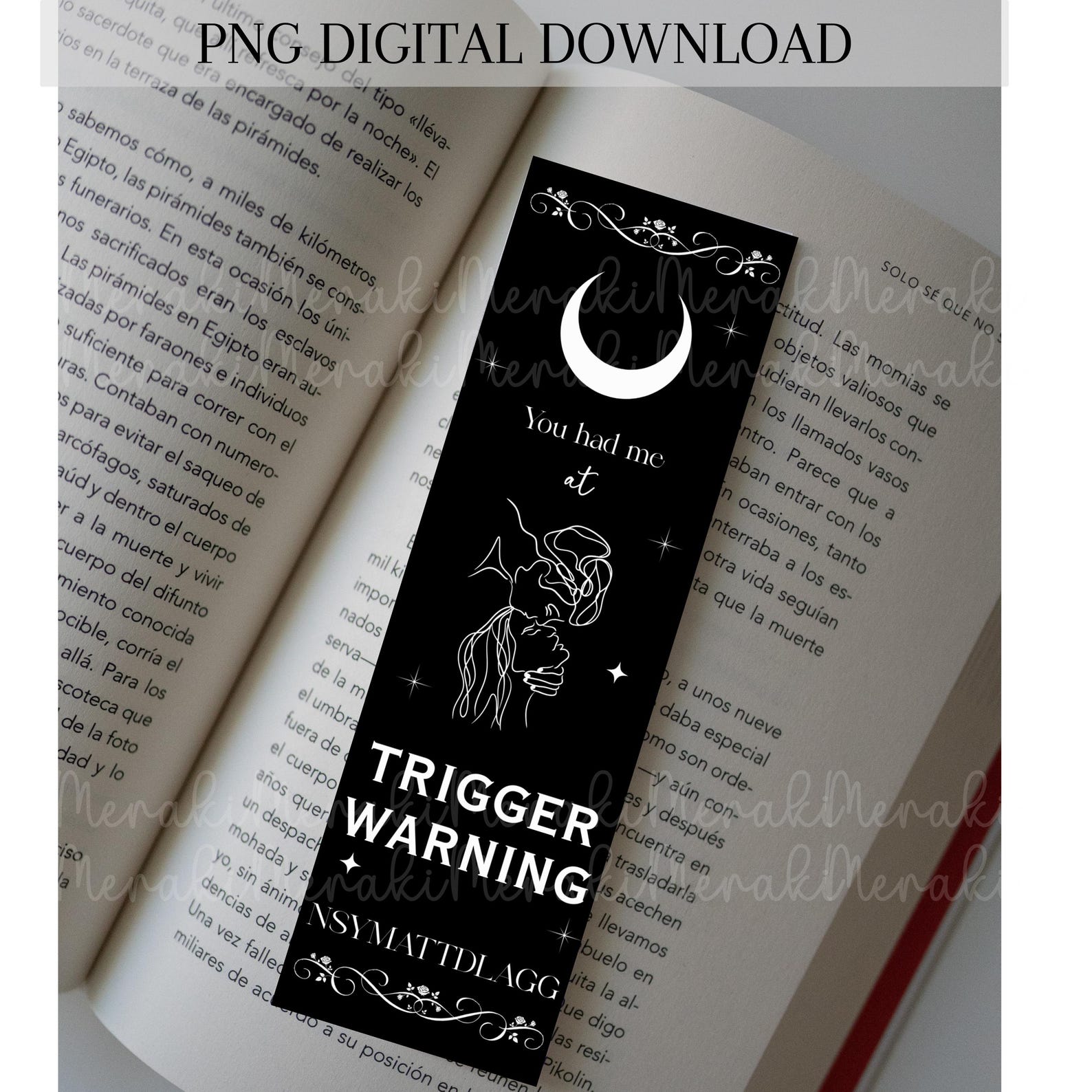 Printable Bookmarks PNG Dark Romance, Bookish Bookmark Spicy Dark ...