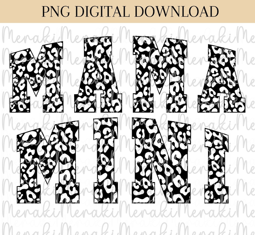 Mama Mini Png Bundle, Straight AND Arch Bundle Cheetah Mama Png ...