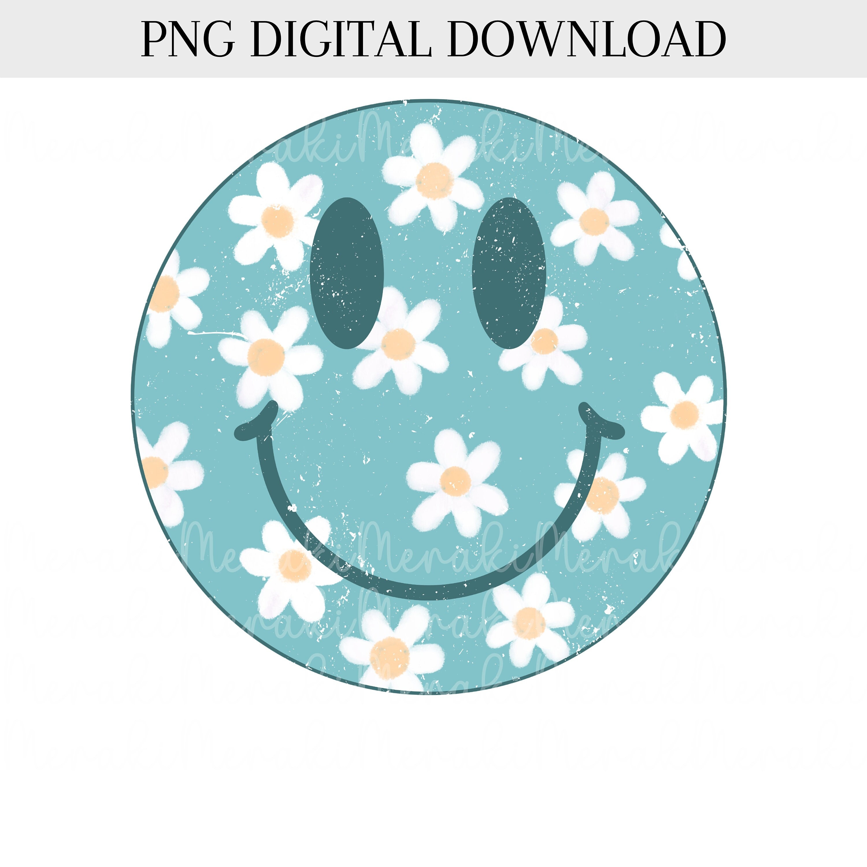 Distressed Daisy Smiley Png, Daisy Smiley Png, Daisy Png, Sublimation ...