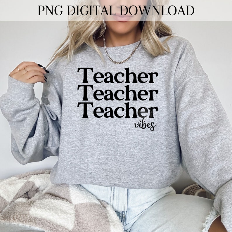 Teacher Vibes Png, Retro Teacher Png, Back to School Png, Teacher Png ...