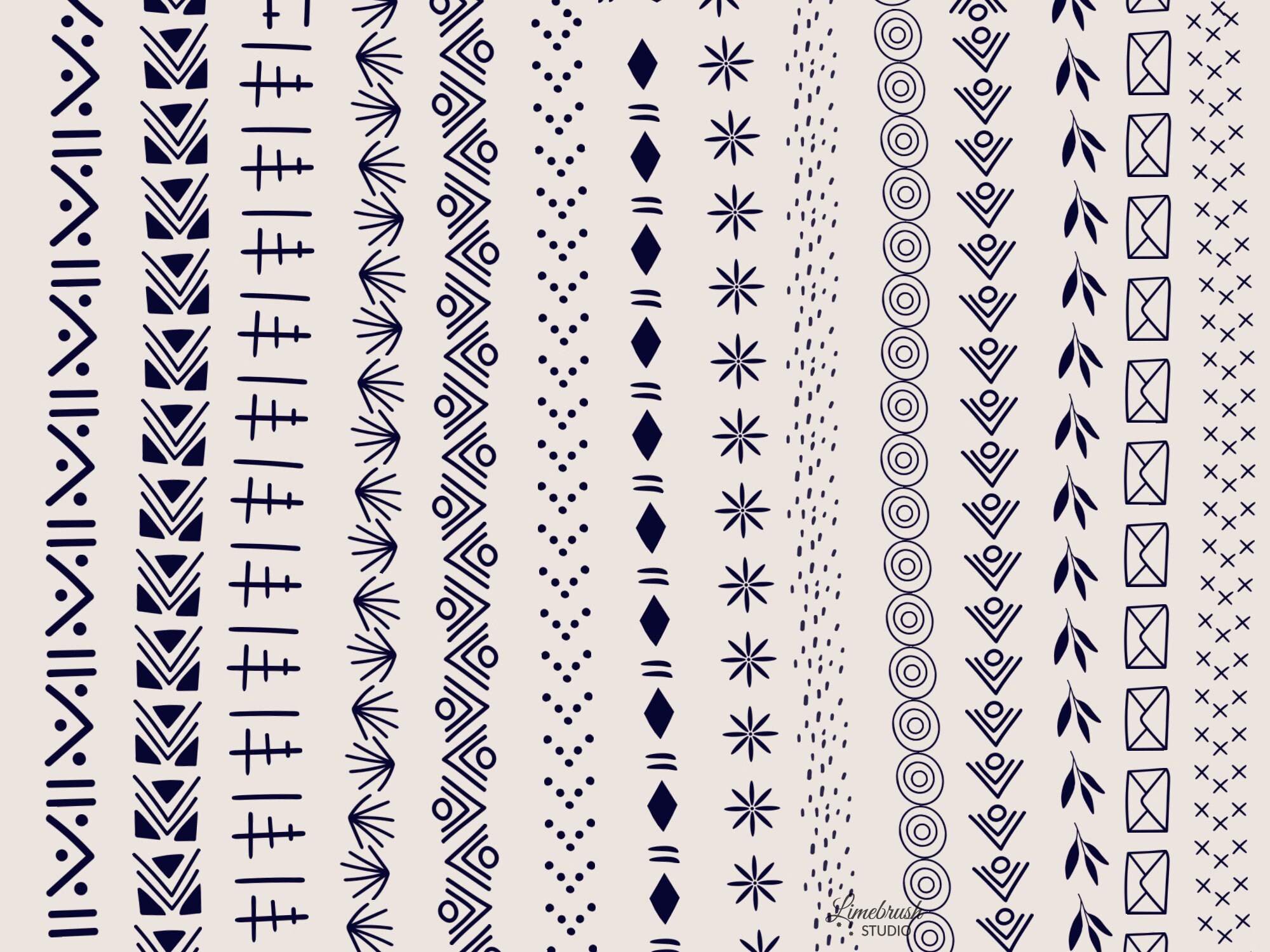 Boho Lines Procreate Brushes | 50 Hand Drawn Border Lines | Decorative ...
