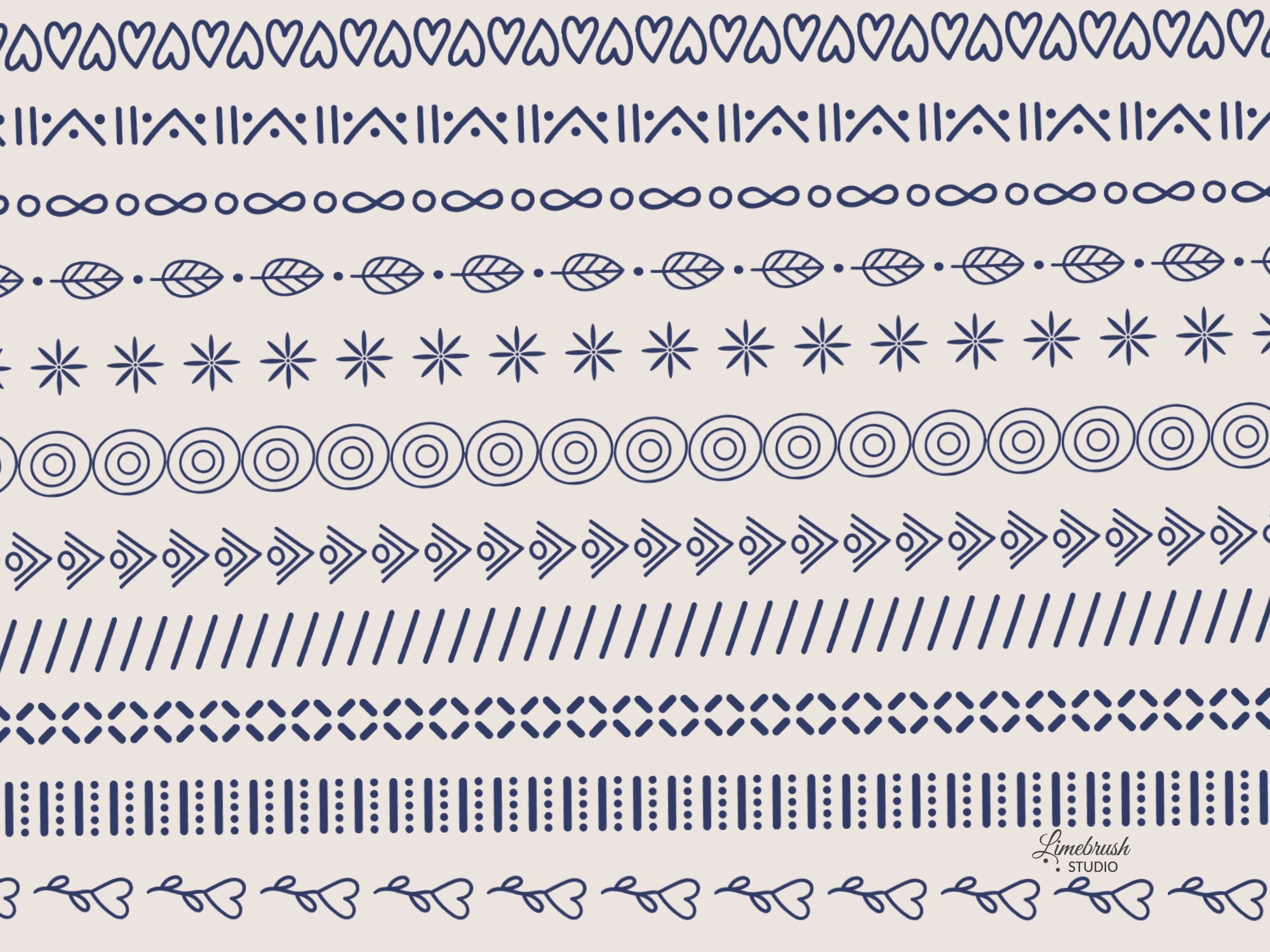 Boho Lines Procreate Brushes | 50 Hand Drawn Border Lines | Decorative ...