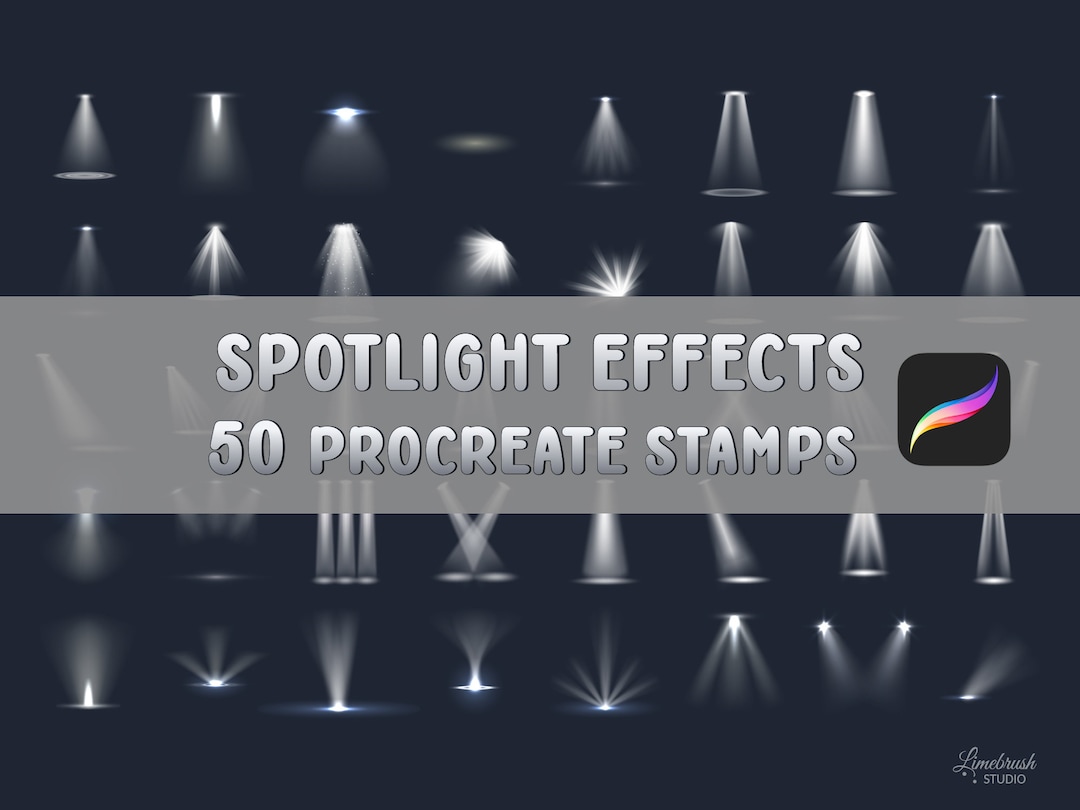 50 Spotlight Effect Stamps for Procreate | Scene Illumination and Special Light Effects - Etsy