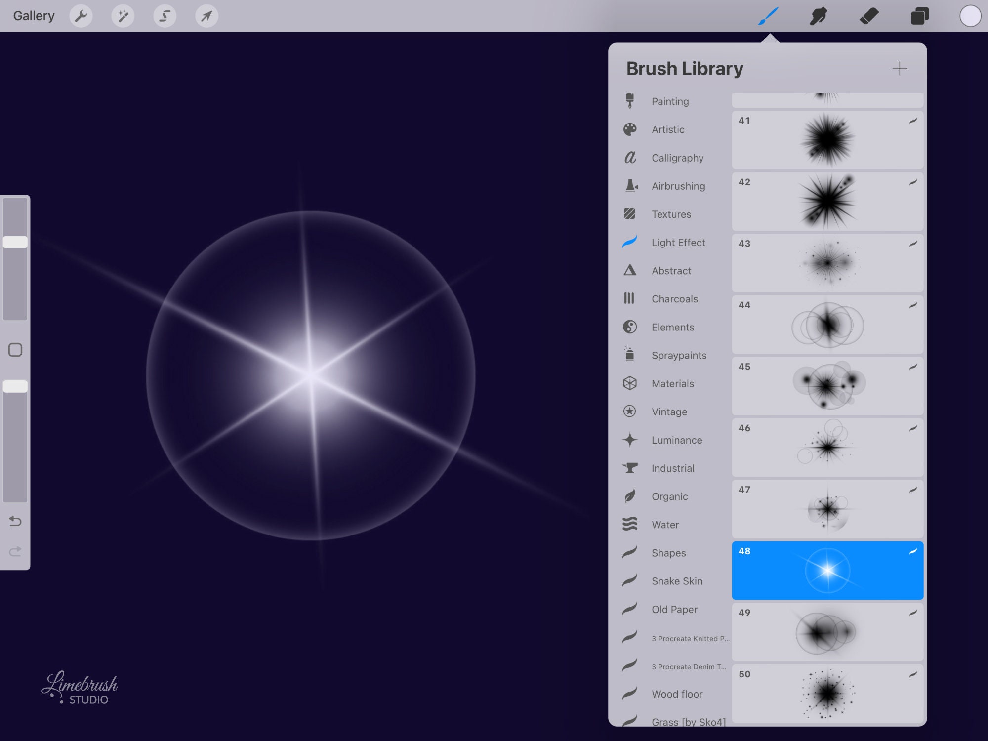 50 Light Effect Stamps for Procreate | Realistic Starburst and Bright ...