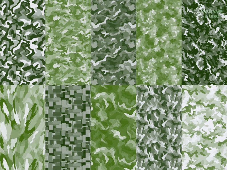 Procreate Camouflage Pattern Brushes 30 Textures Seamless Pattern ...
