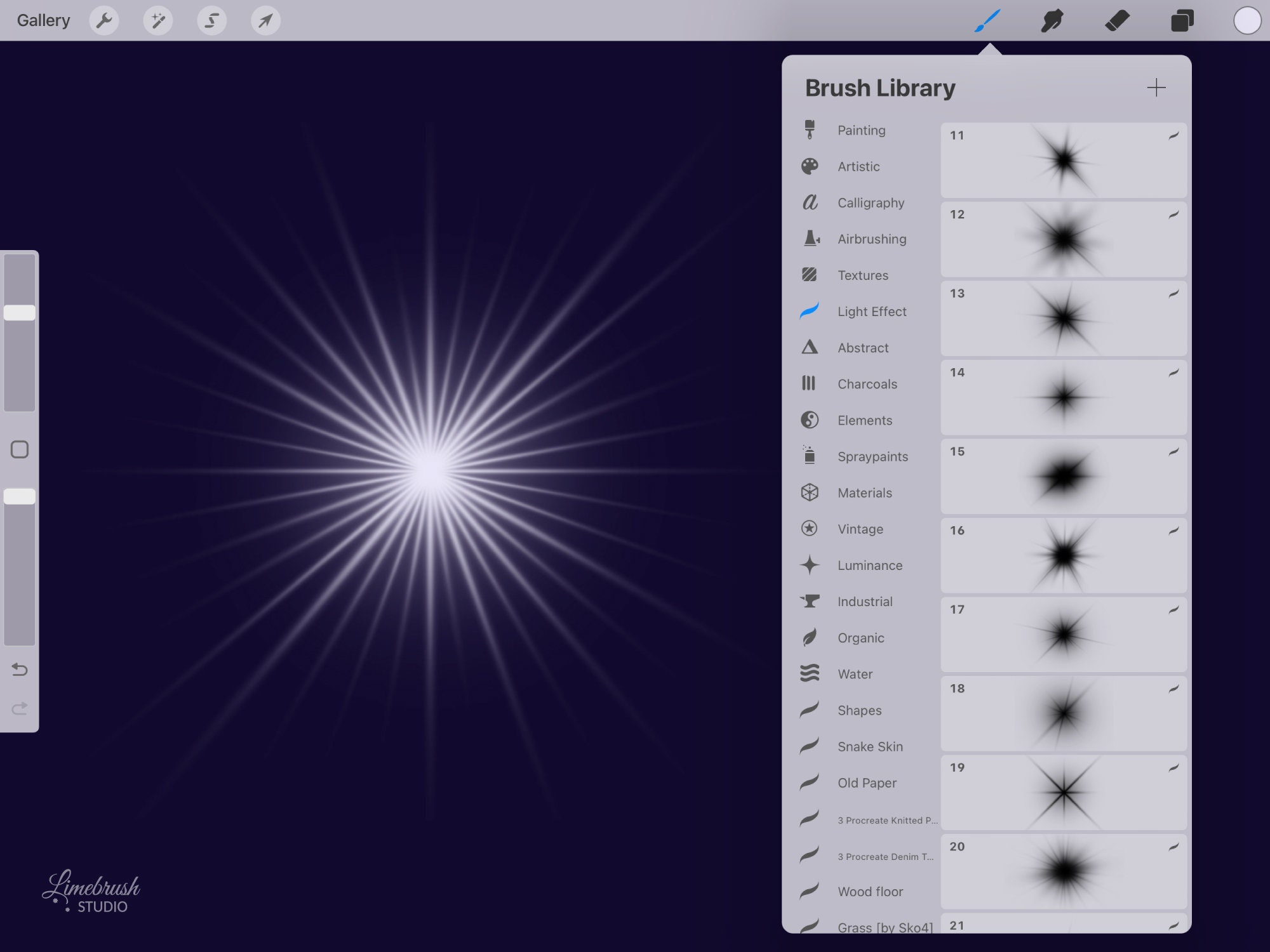 50 Light Effect Stamps for Procreate | Realistic Starburst and Bright ...
