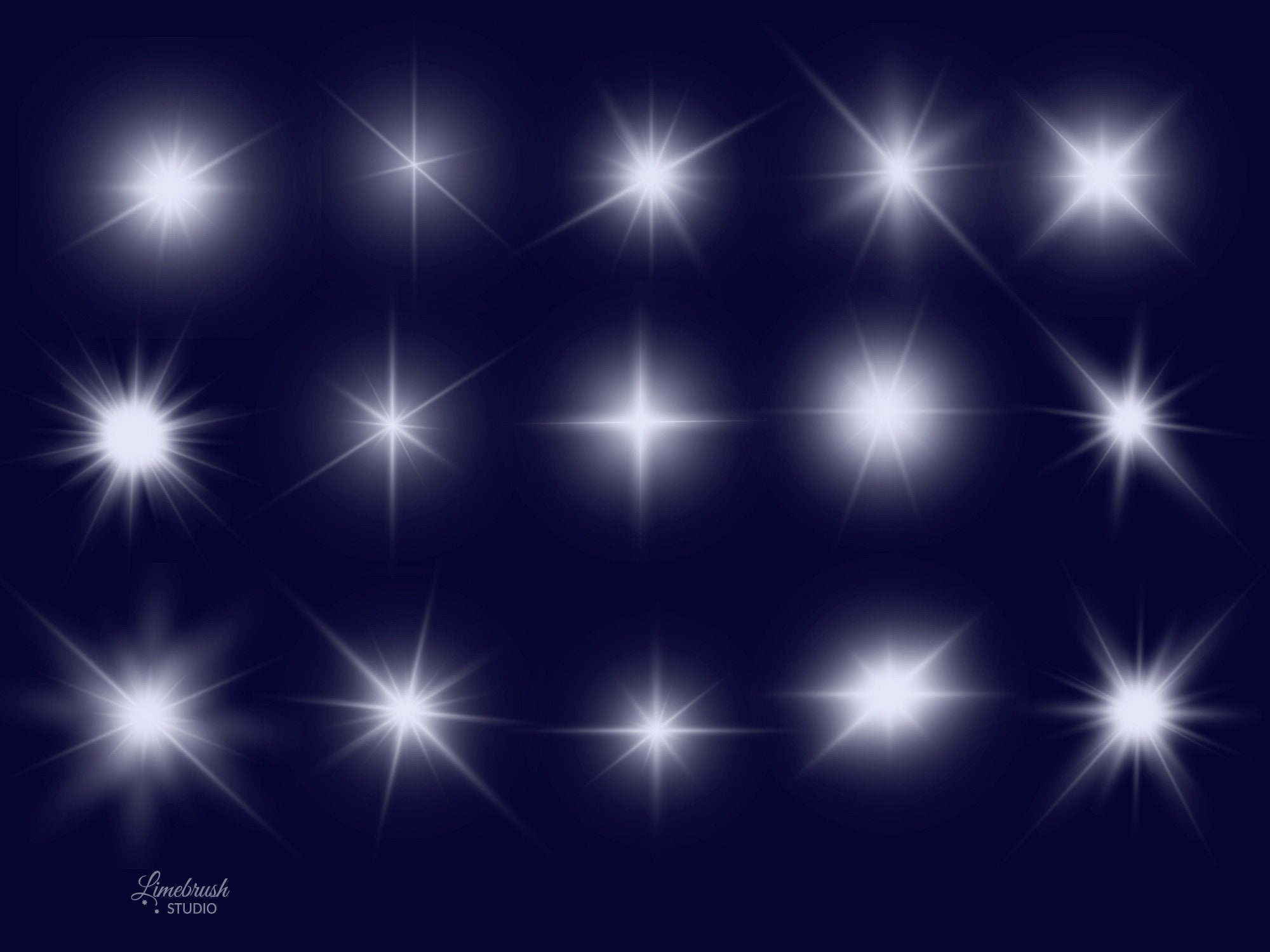 50 Light Effect Stamps for Procreate | Realistic Starburst and Bright ...