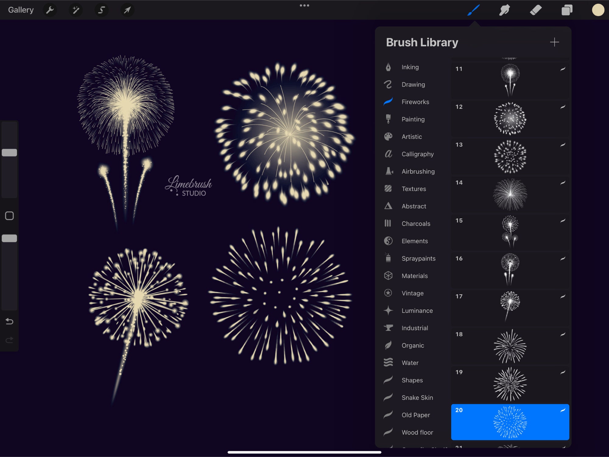 50 Firework Effect Stamps for Procreate | Realistic Firework for ...