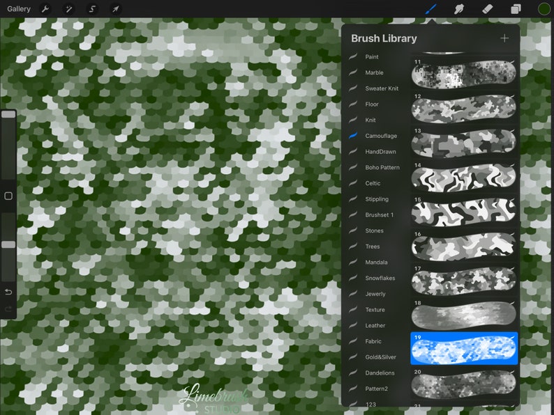 Procreate Camouflage Pattern Brushes 30 Textures Seamless Pattern ...
