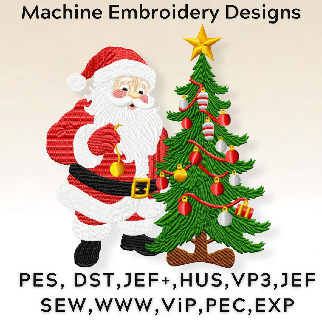 Santa Machine Embroidery Design, PES, DST, JEF+ - Etsy