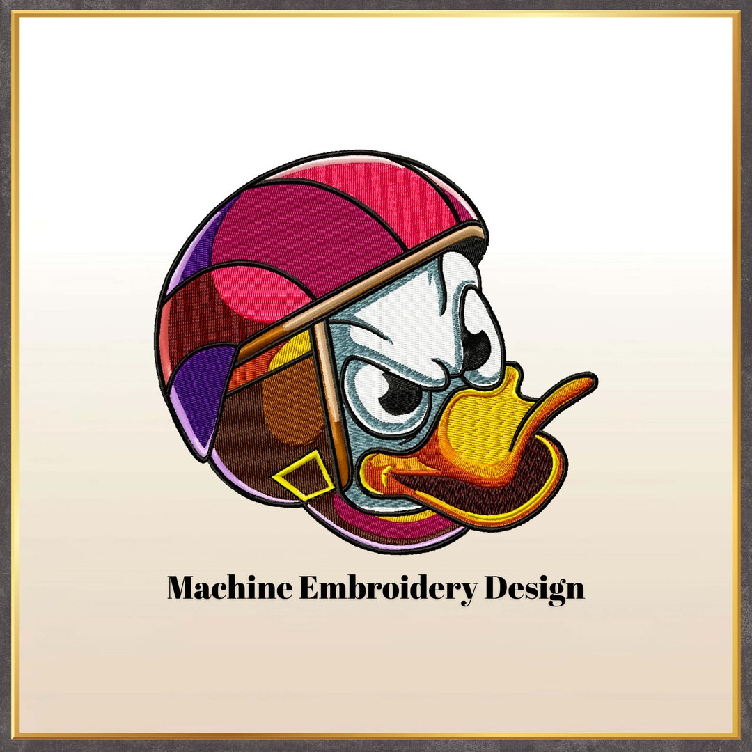 Helmeted Duck Embroidery Design,logo Embroidery Designs,animal ...