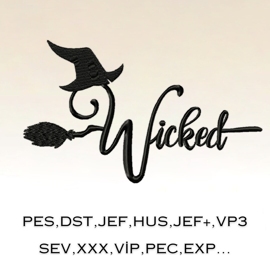 Wicked Witch Hat Embroidery Design 6 Sizes, Instant Download, PES, DST ...