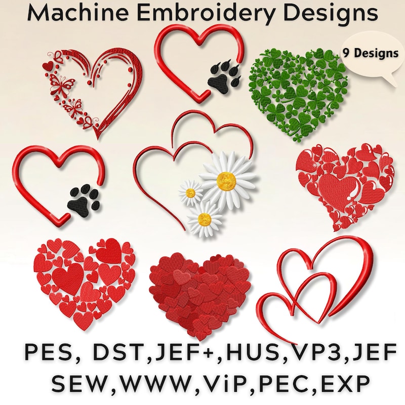 Embroidery Hearts - Etsy