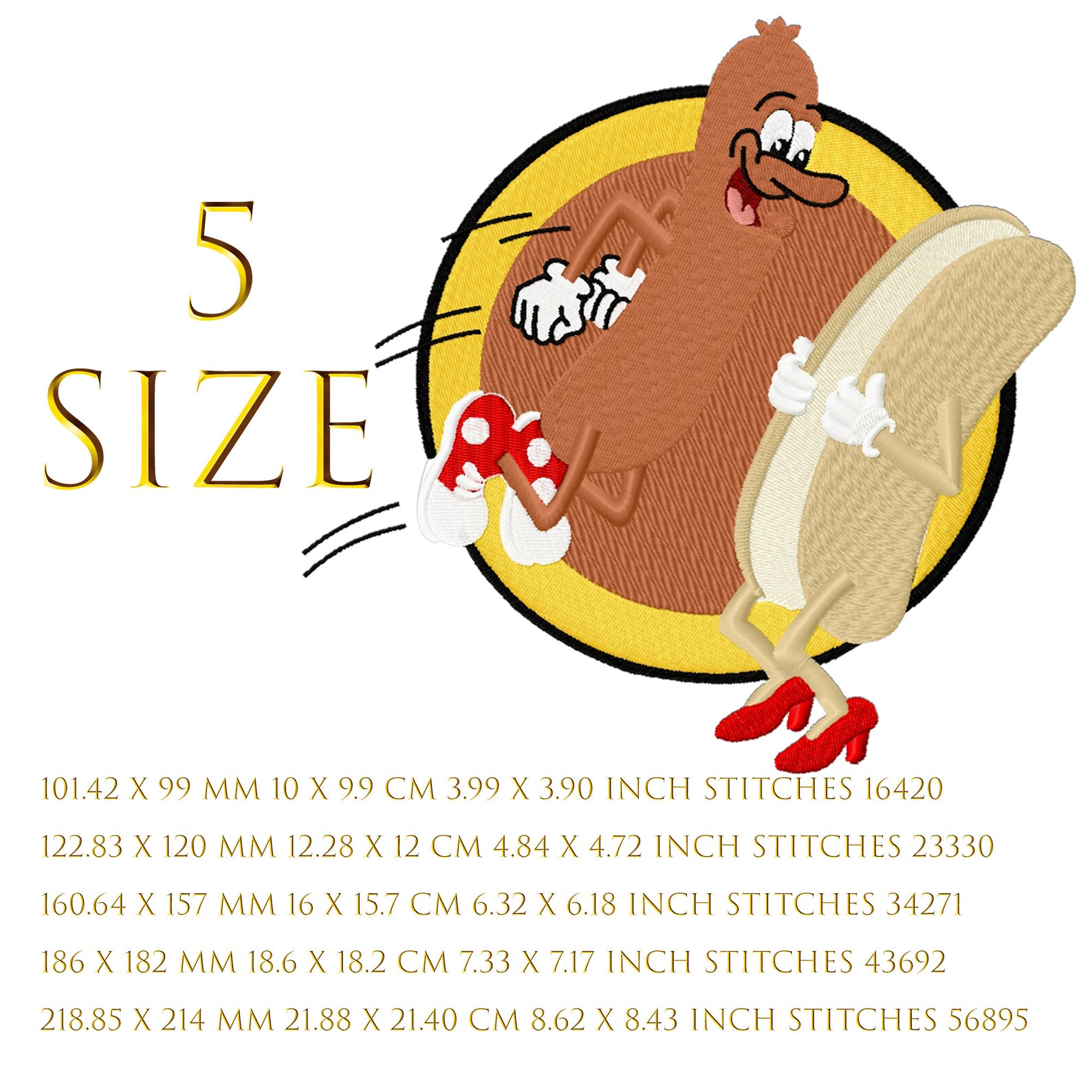 Funny Machine Embroidery Designs Hot Dog Embroidery Design - Etsy UK