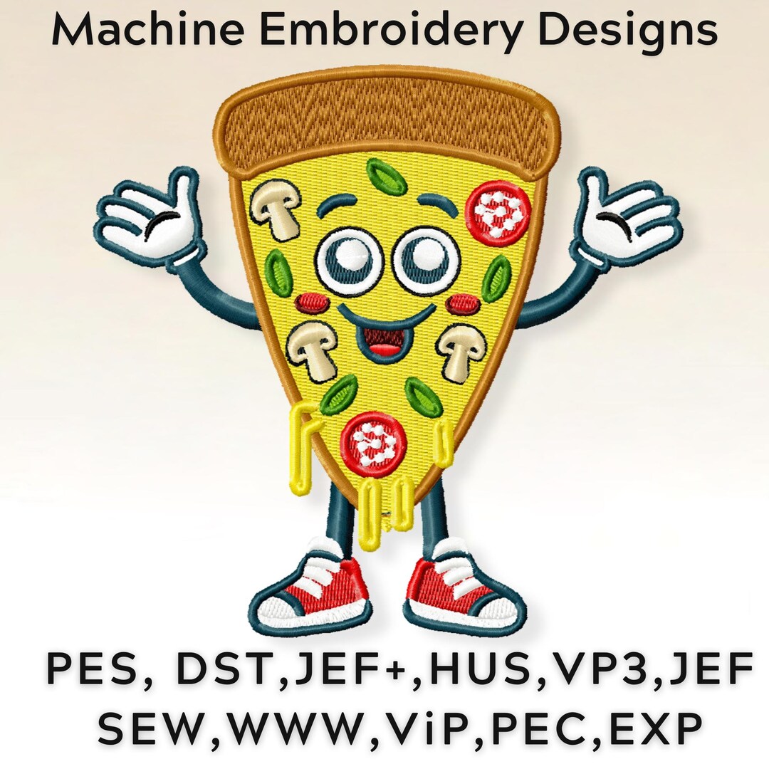 Pizza Slice Character Machine Embroidery Design (digital Download) - Etsy