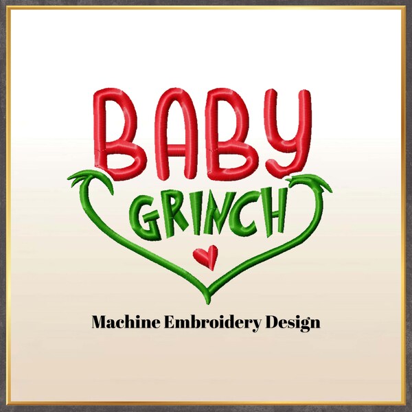 Grinch Embroidery Design - Etsy