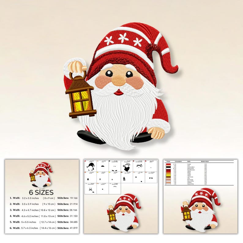 Christmas Embroidery Designs: Santa & Reindeer (9 Designs) (digital ...