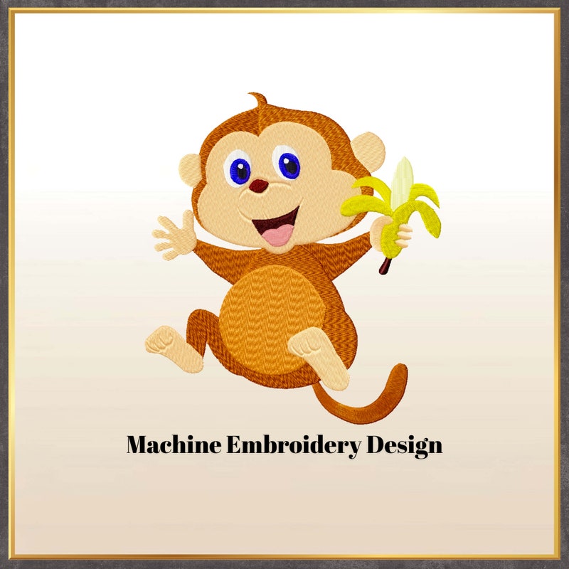 Monkey Embroidery - Etsy
