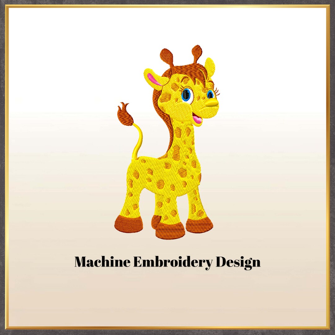 Baby Giraffe Machine Embroidery Design, Safari Animal ,embroidery Files ...