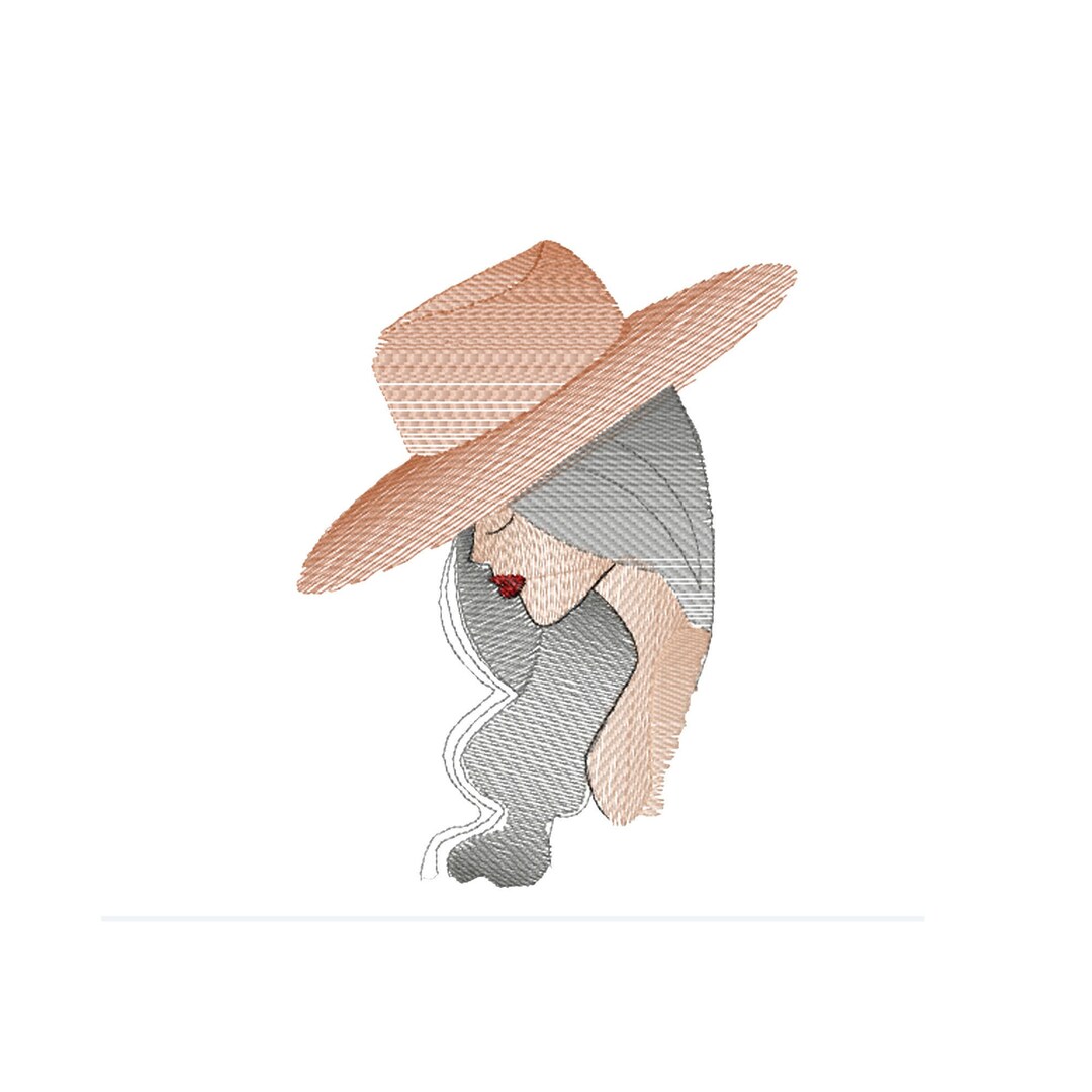 Woman Hat Embroidery,machine Embroidery ,embroidery Designs,embroidery ...