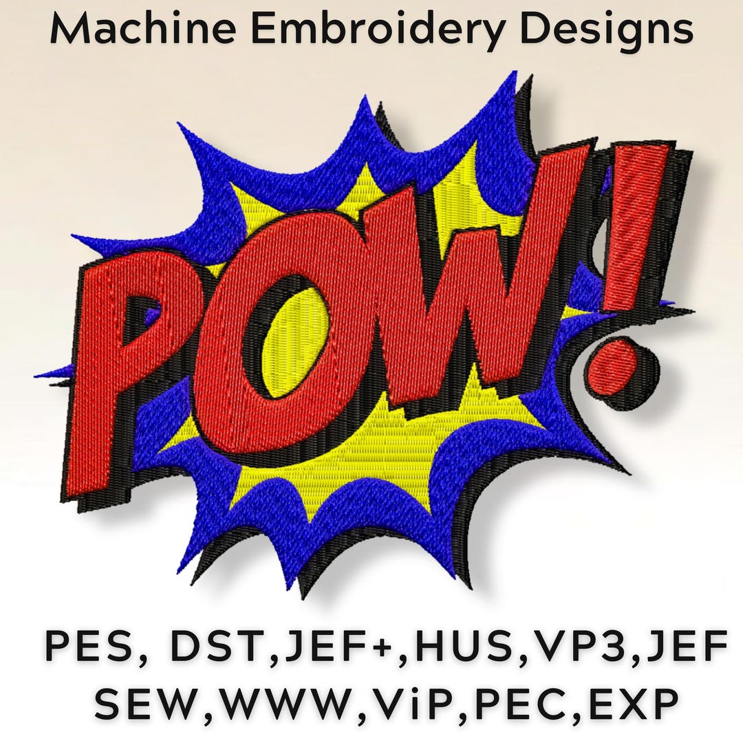Pow ! Embroidery Design,designer Embroidery Designs, Personalisierte ...