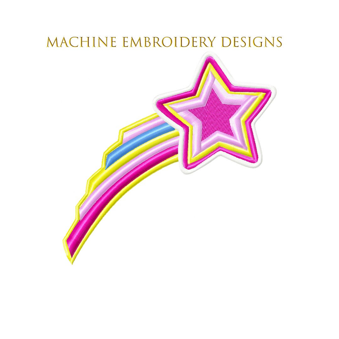 Star Embroidery Designs, Shooting Star Embroidery Design,embroidery ...