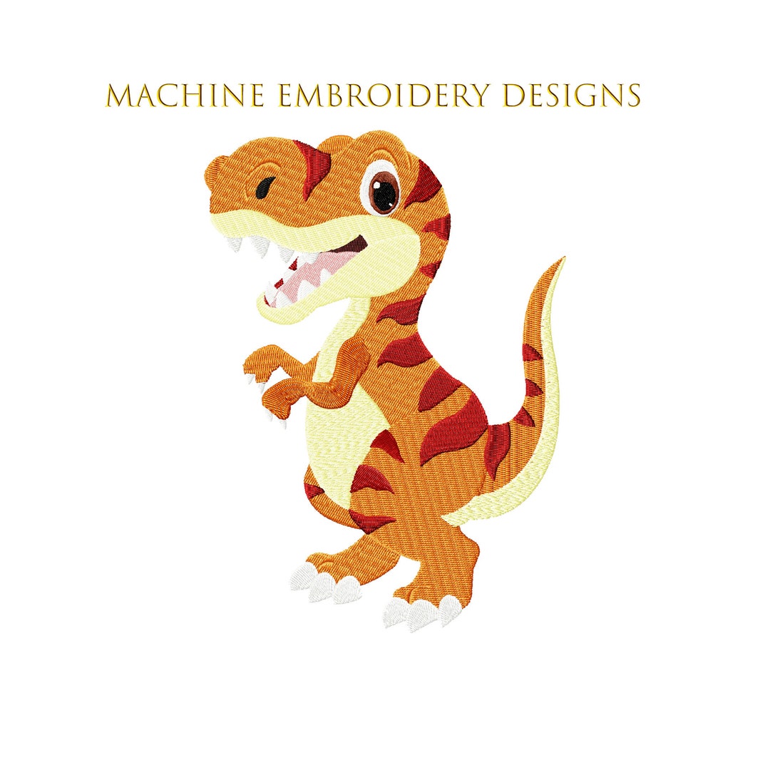Dinosaur T-rex Embroidery Designs,cute Dinosaur Embroidery Designs ...
