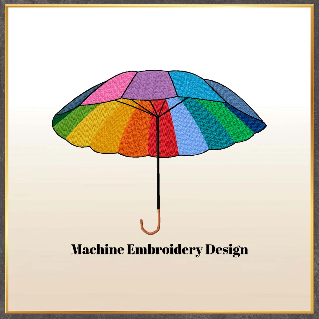 Rainbow Embroidery Design,umbrella Embroidery,machine Embroidery Files ...
