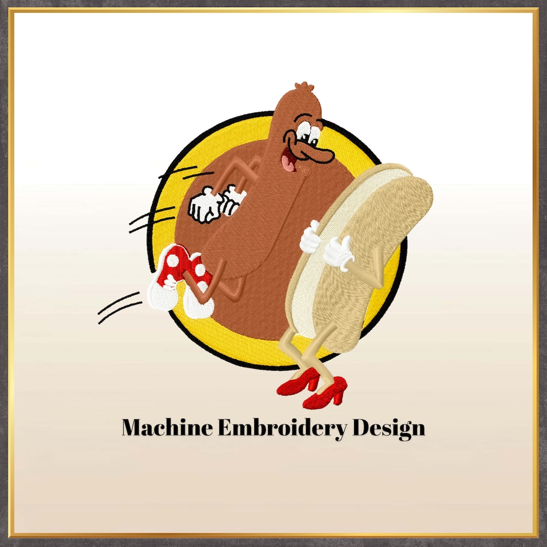 Funny Machine Embroidery Designs, Hot Dog Embroidery Design, Instant ...
