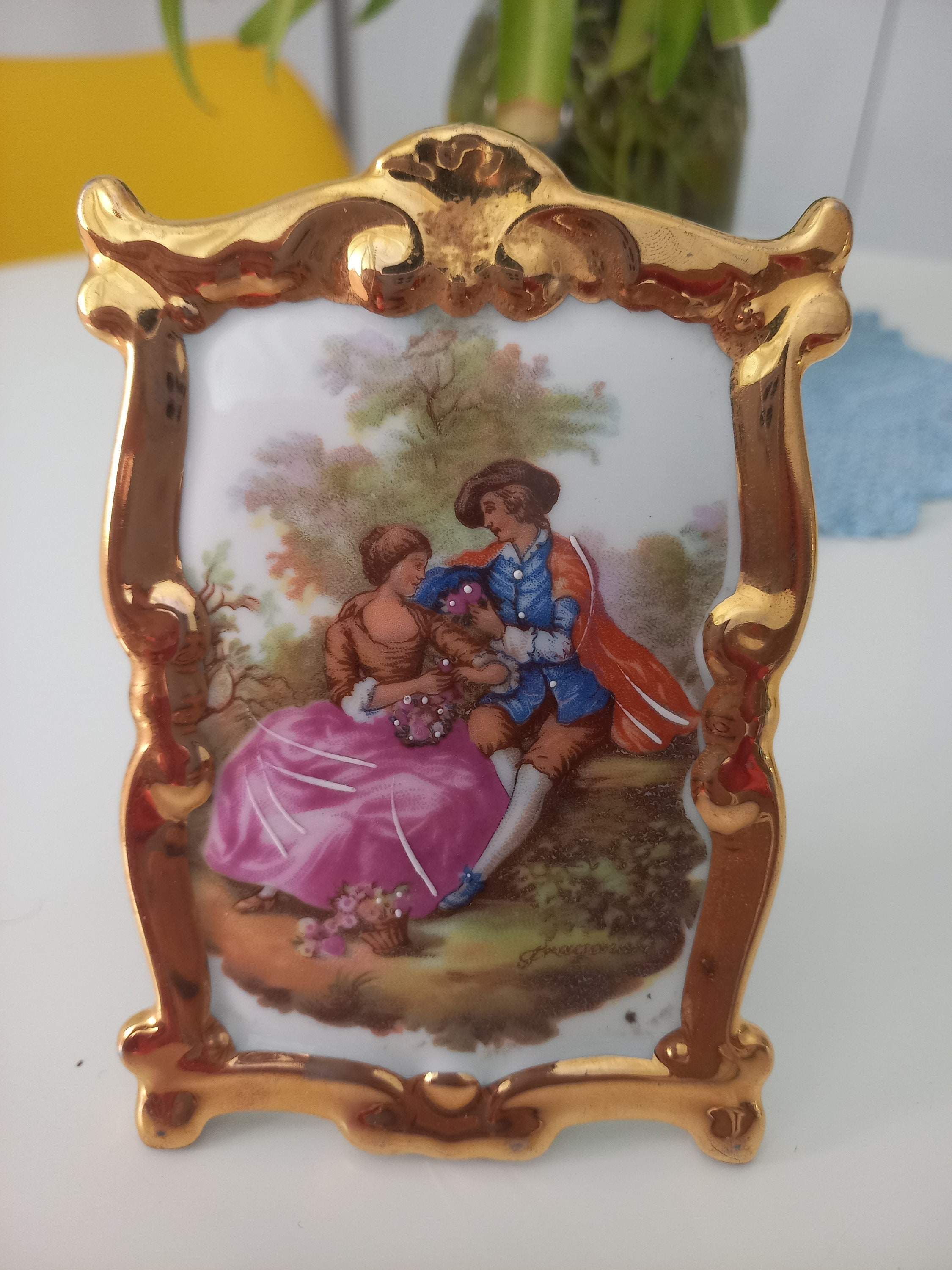 Vintage Frame Limoges Porcelain Fragonard | Miniature Picture Frame ...