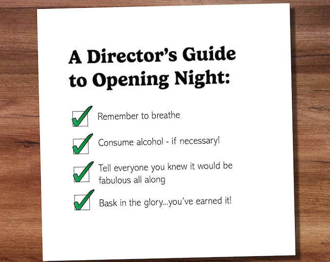 Theatre Director Thank You Card and Envelope | Funny Gift | Opening ...