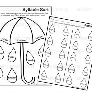 Spring Printable Activities, Rhyming, Synonyms, Antonyms, Syllables ...