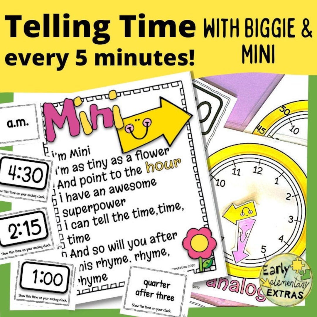 Telling Time Printable Center, Tell Time to the Hour, Half Hour, and ...