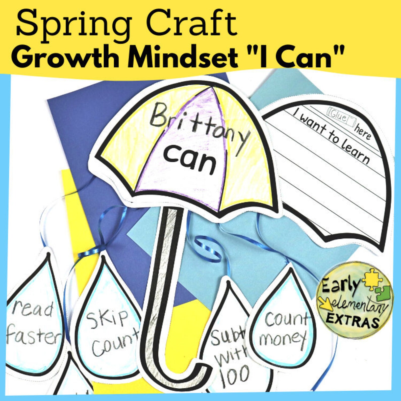 Craft for Kids Printable, Spring Writing Craft, Growth Mindset Writing ...