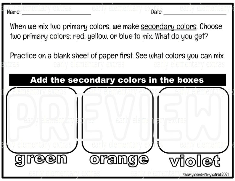 Color Mixing Printables, Worksheets, Charts, Mixing Mats, Primary ...