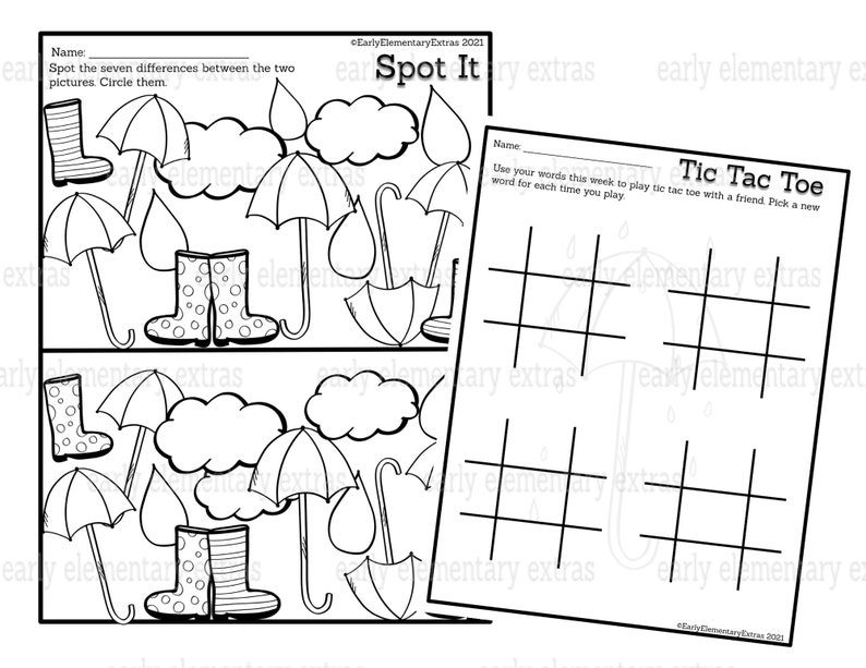Spring Printable Activities, Rhyming, Synonyms, Antonyms, Syllables ...