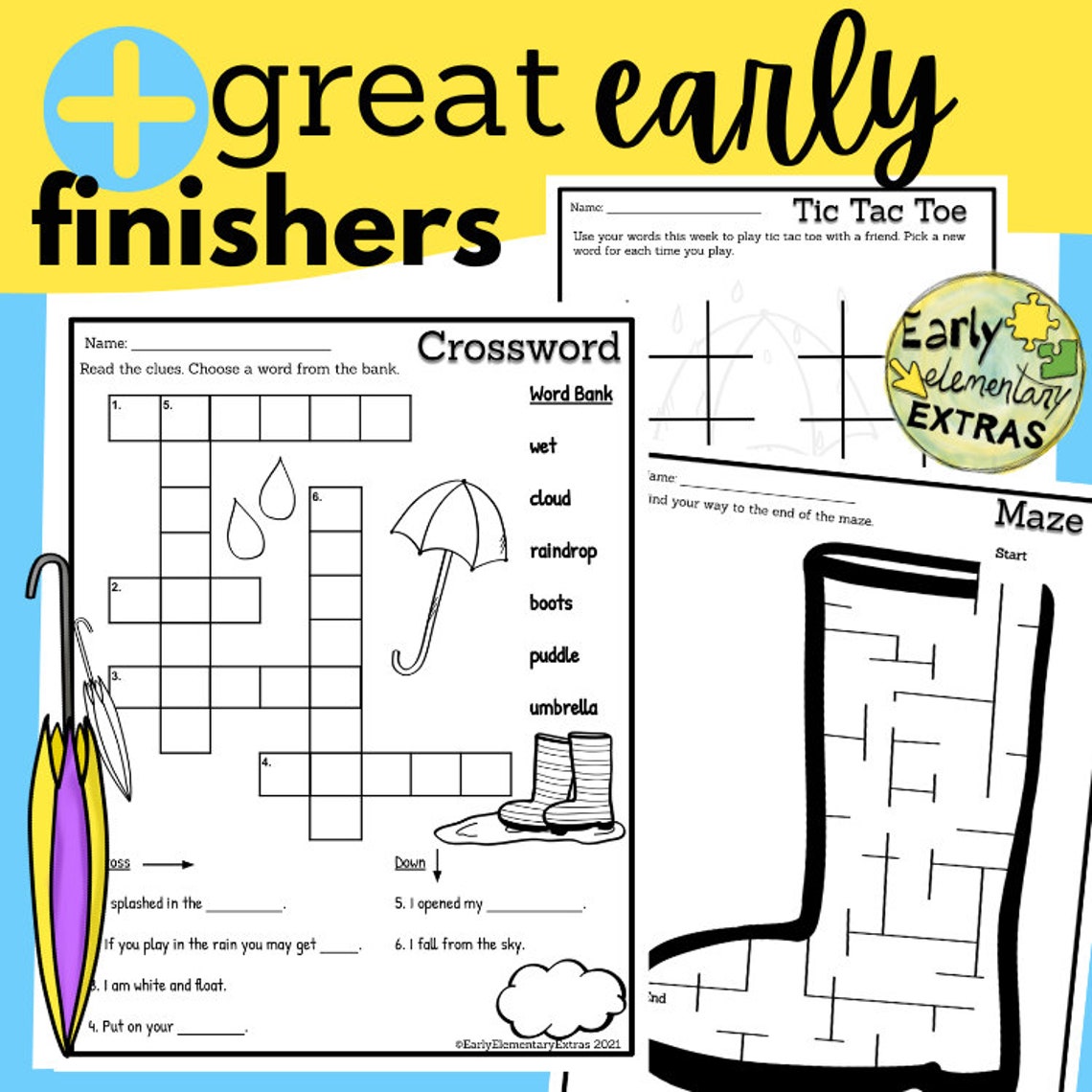 Spring Printable Activities, Rhyming, Synonyms, Antonyms, Syllables ...