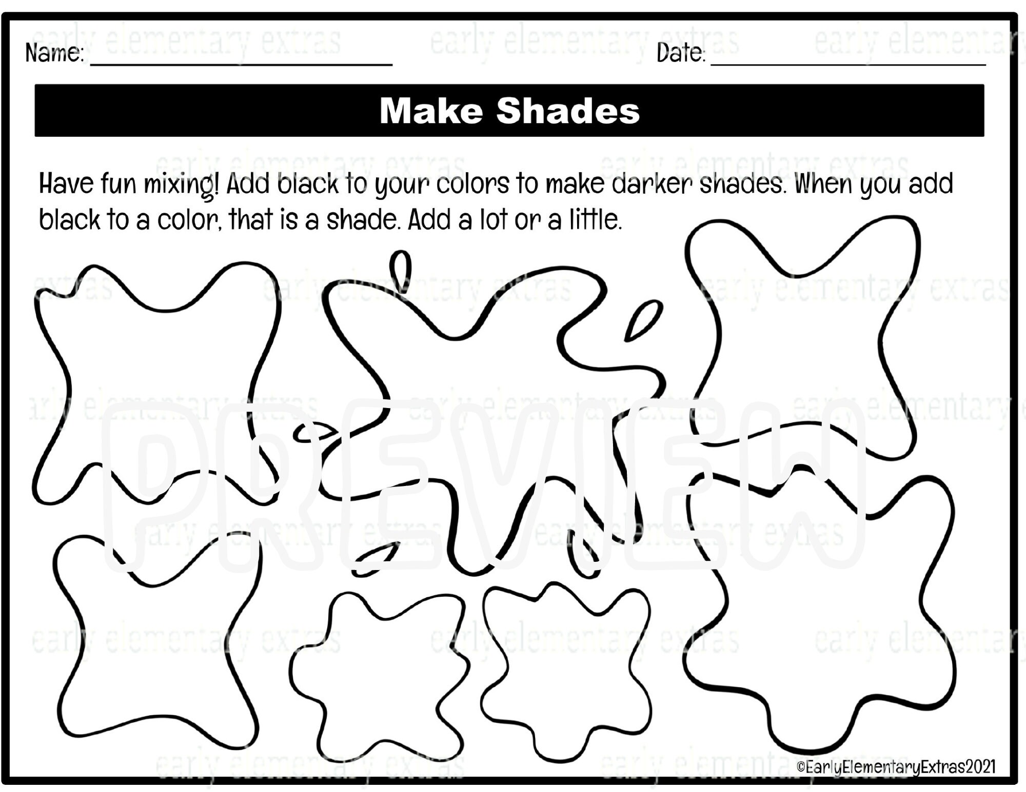Color Mixing Printables, Worksheets, Charts, Mixing Mats, Primary ...