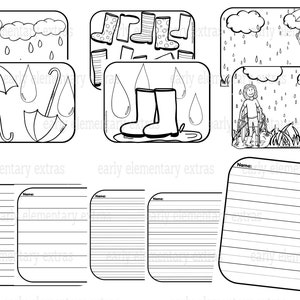 Spring Coloring Pages for Kids, April Showers, Writing Paper, Lined ...