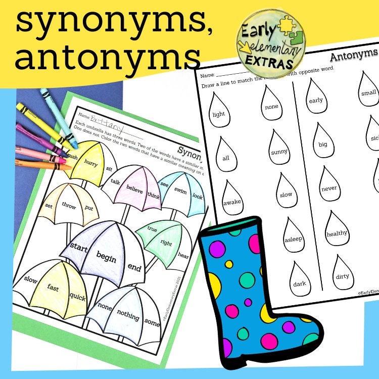 Spring Printable Activities, Rhyming, Synonyms, Antonyms, Syllables ...