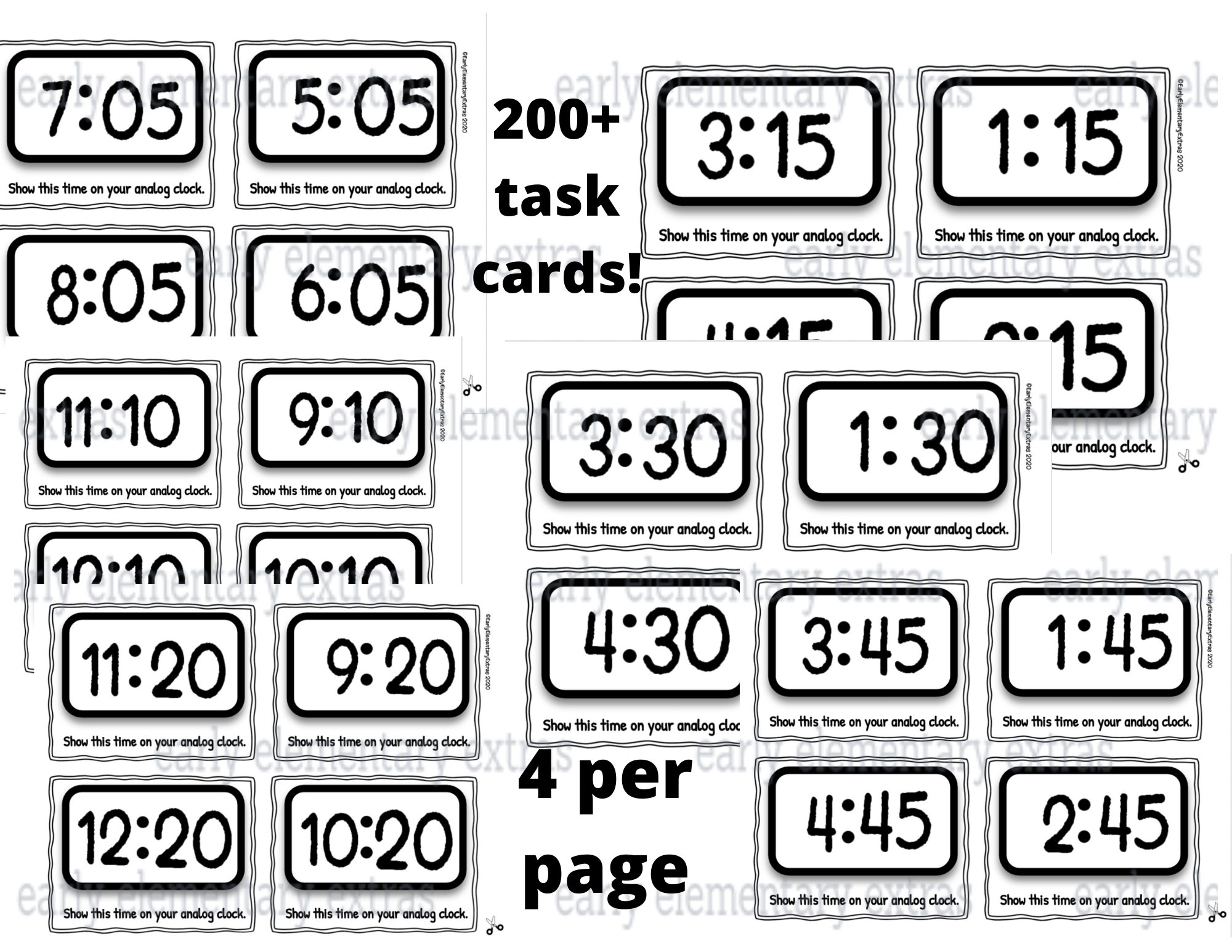 Telling Time Printable Center, Tell Time to the Hour, Half Hour, and ...