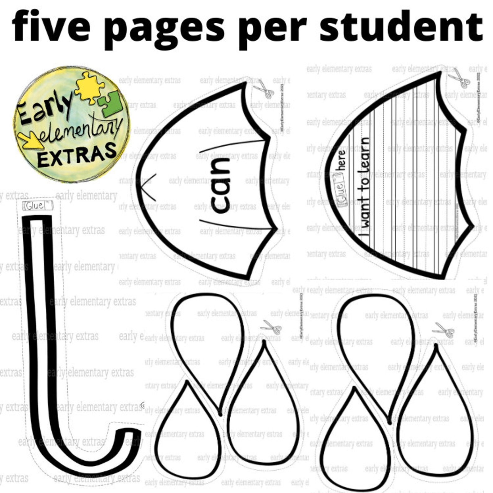 Craft for Kids Printable, Spring Writing Craft, Growth Mindset Writing ...